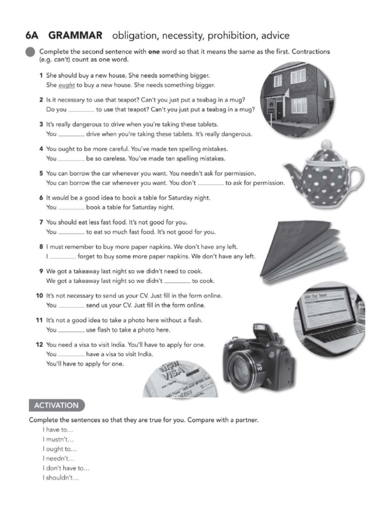 Obligation, Necesity, Prohibition, Adice | PDF