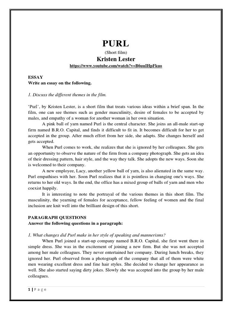 Purl: A Pixar Short on Acceptance | PDF