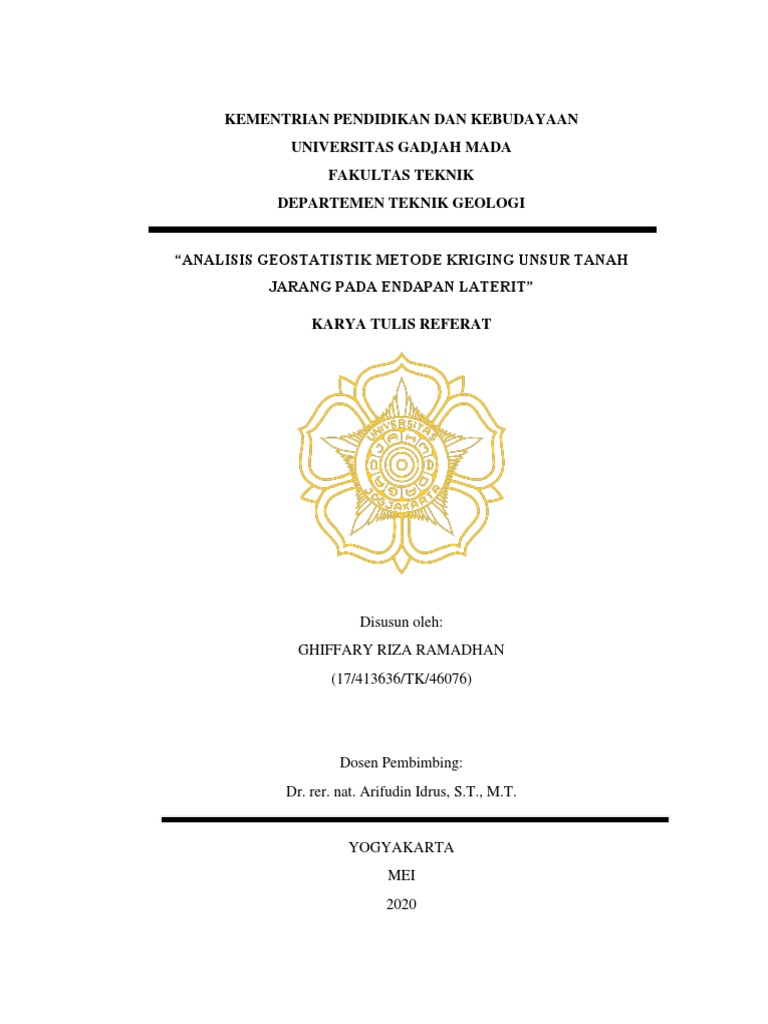 Analisis Geostatistik Metode Kriging Unsur Tanah Jarang Pada Endapan ...
