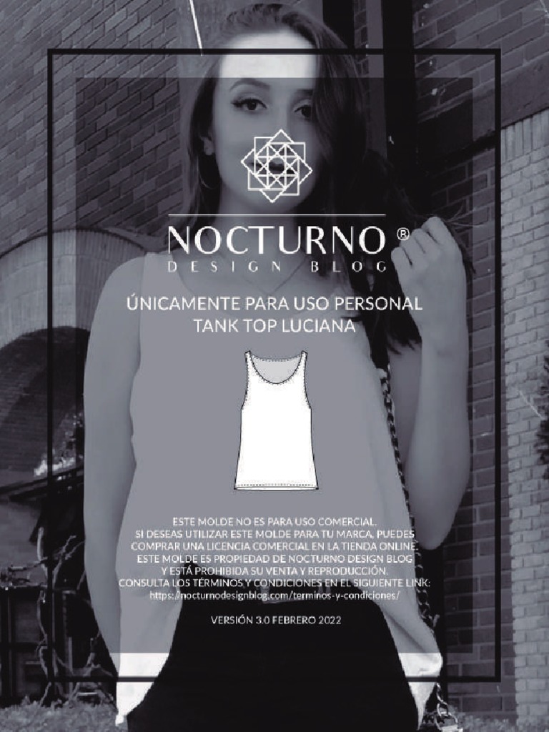 Tank Top Luciana Molde Personal Nocturno Design Blog | PDF
