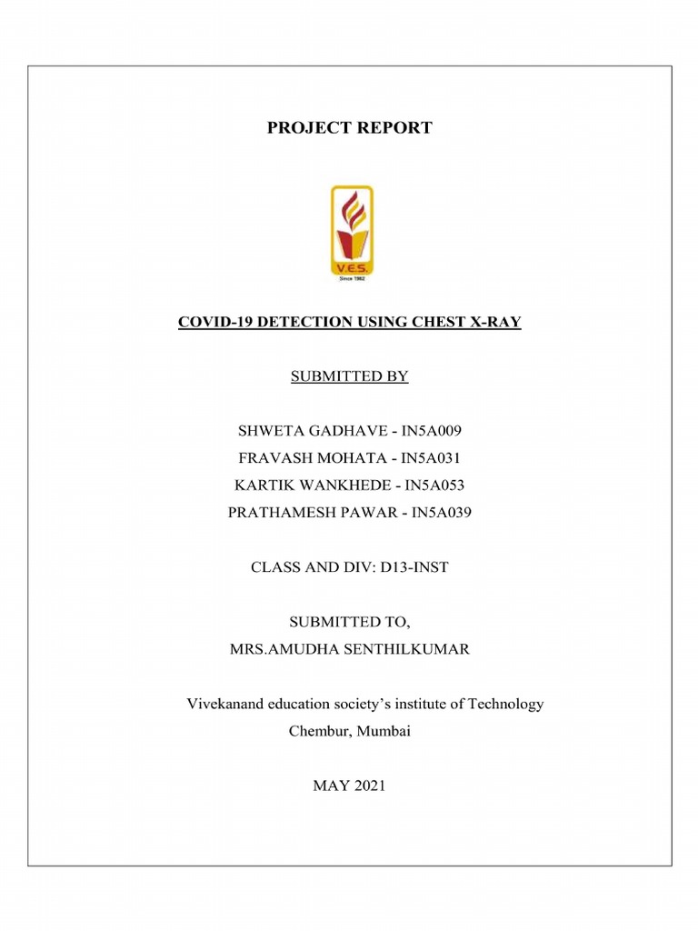 Project Report-Covid-19 Detection Using Chest X-Ray | PDF Project Report-Covid-19 Detection Using Chest X-Ray | PDF