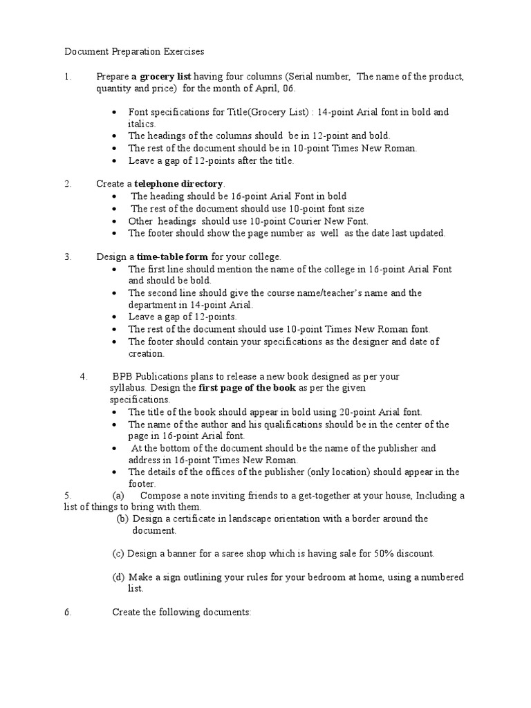 Document Preparation Exercises: A Collection of Practice Tasks for ... Document Preparation Exercises: A Collection of Practice Tasks for ...