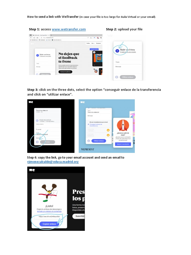 WeTransfer - How To Send A Link | PDF