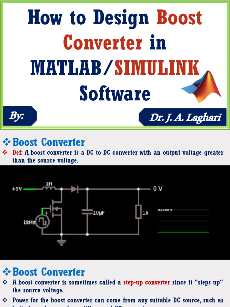 How To Design Boost Converter in MATLAB SIMULINK Software | PDF ...