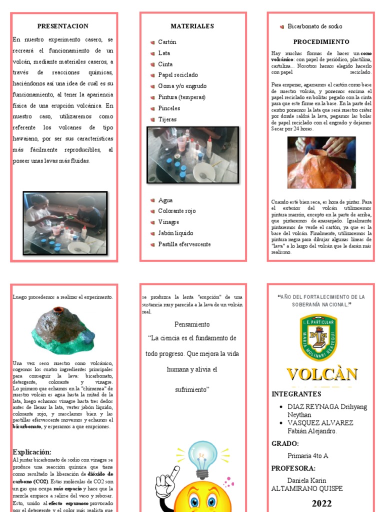 Triptico de Drian | PDF | Volcán | Detergente