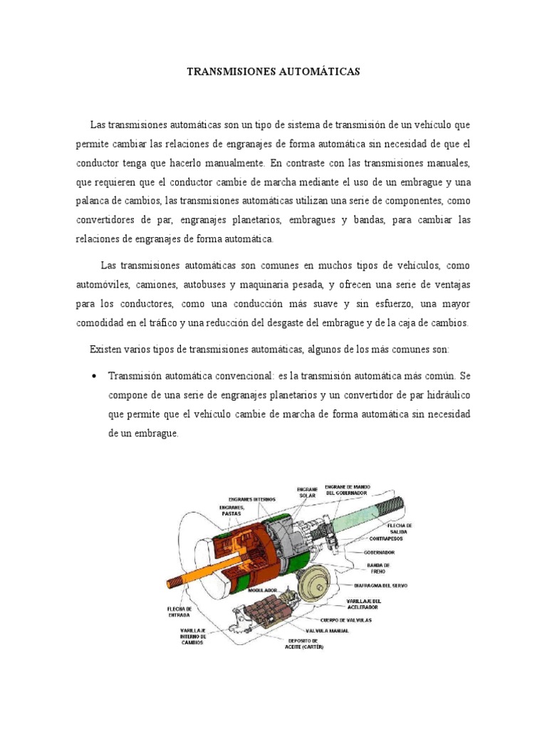Transmisiones Automáticas | PDF | Transmisión automática | Transmisión manual