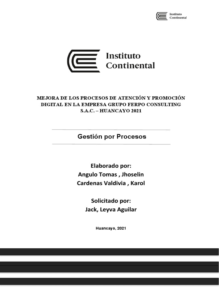 Gestion de Procesos Terminado | PDF | Gestión de la calidad | Marketing