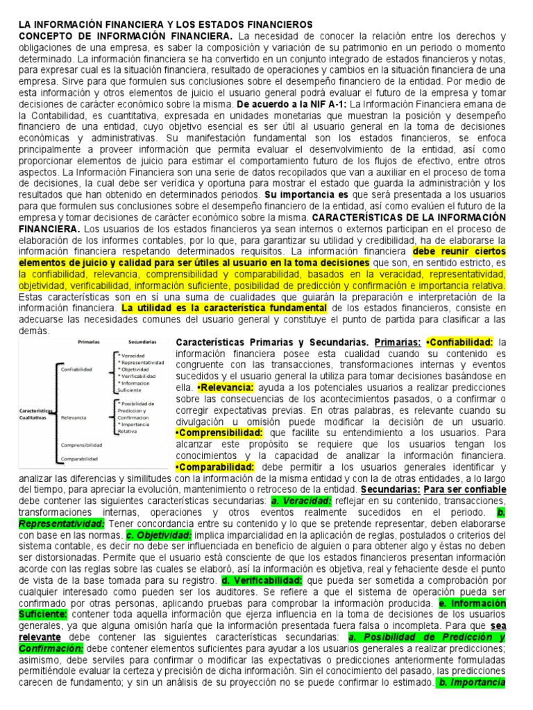 Resumen La Información Financiera y Los Estados Financieros | PDF ...
