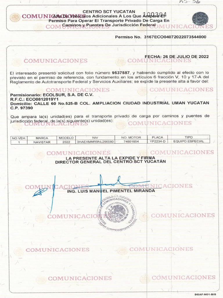 Inclusion SCT Carga Gral RS-36 | PDF