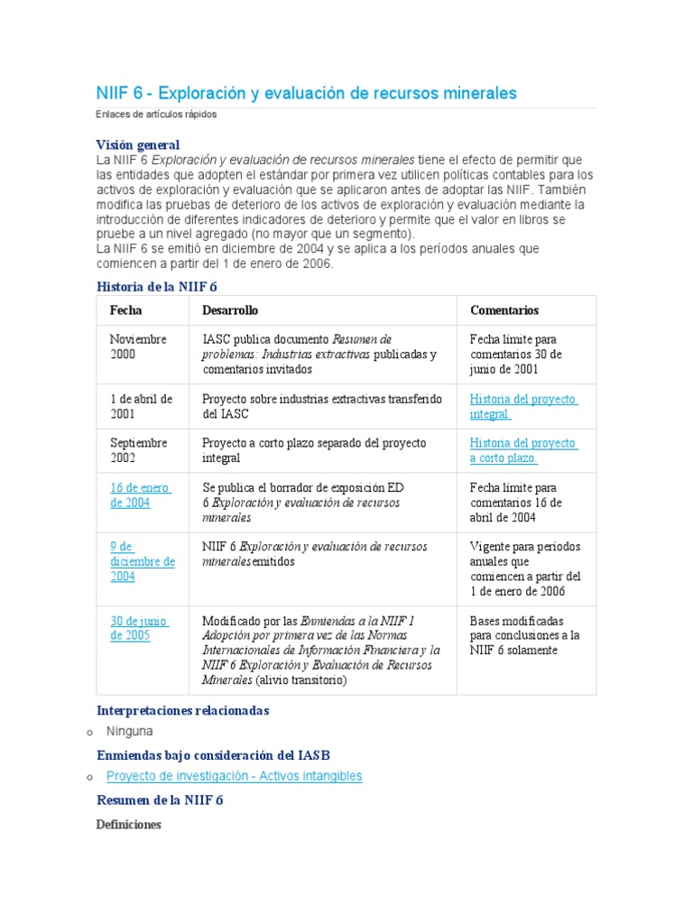 Niif 6 | PDF | normas internacionales de INFORMACION FINANCIERA | Business