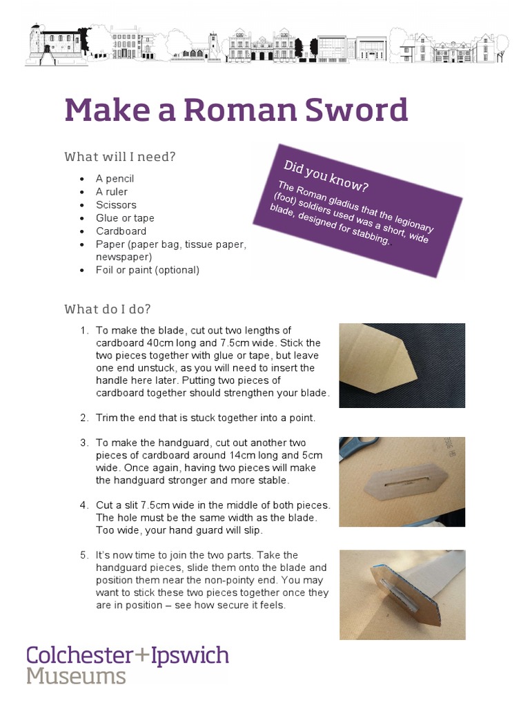 How to Make a Cardboard Roman Sword | PDF | Sword | Tools