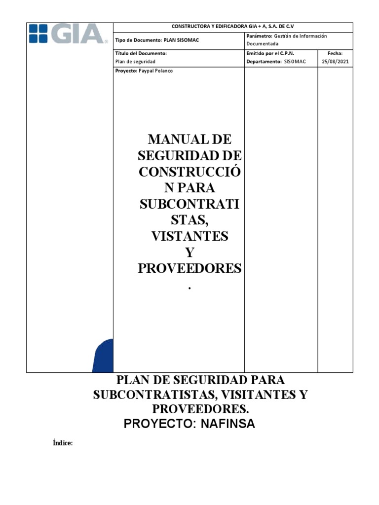 Plan de Seguridad GIA - NAFINSA | PDF