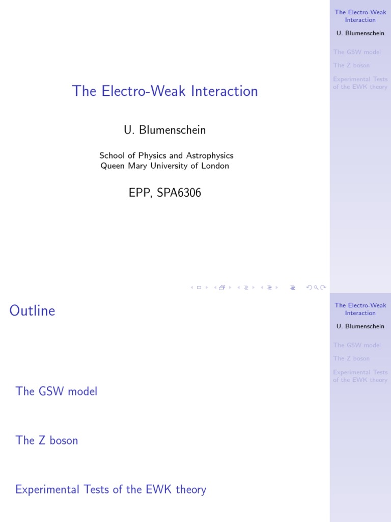 An Overview of the Glashow-Weinberg-Salam Model of Electroweak ...