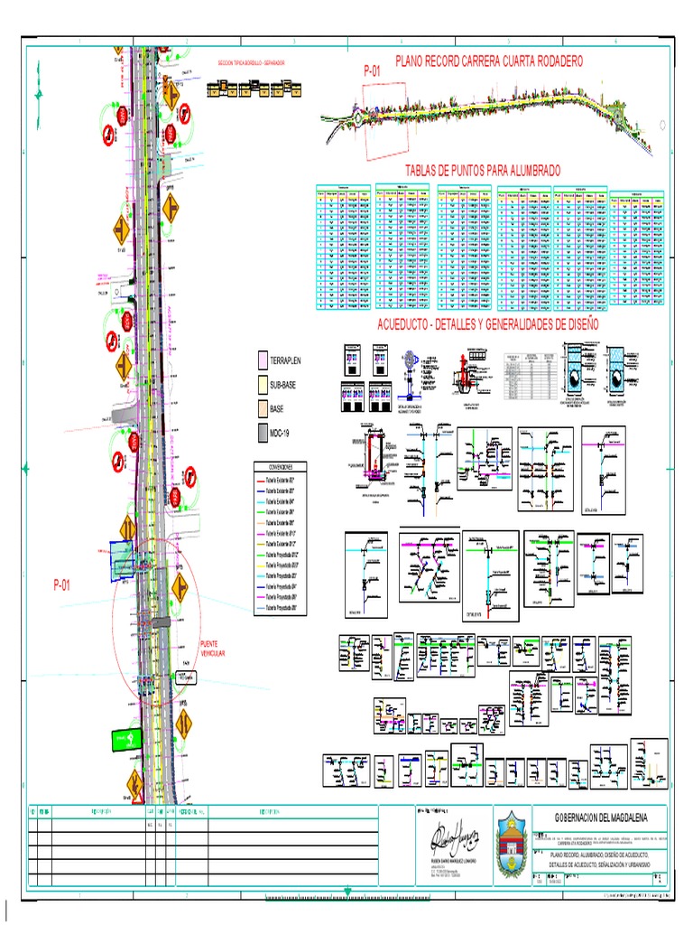 P-01 Plano Record Carrera Cuarta Rodadero: Terraplen Sub-Base Base MDC-19 | PDF