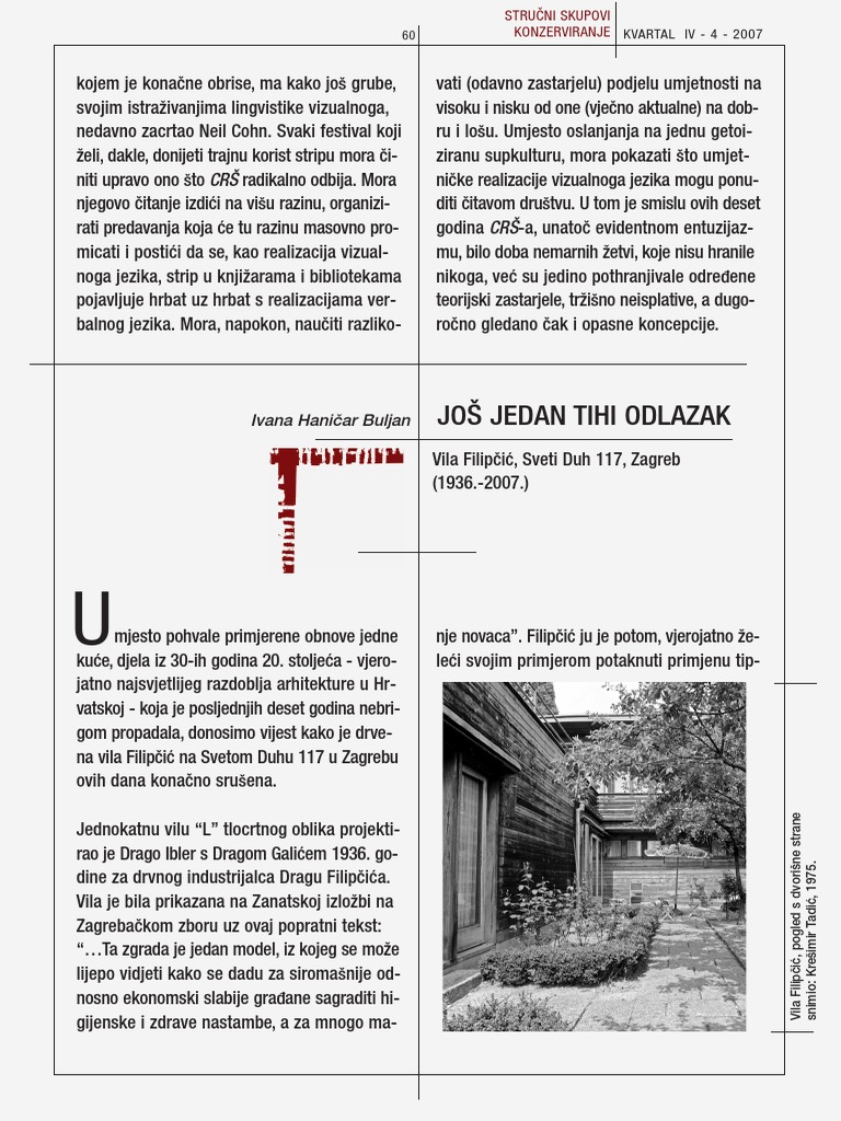 Još Jedan Tihi Odlazak - o Vili Filipcic | PDF