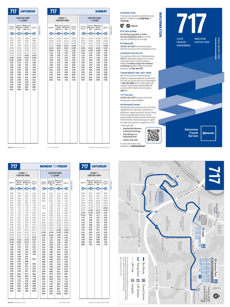 ETS Real-Time bus schedule for Route 717 | PDF | Public Services | Land ...