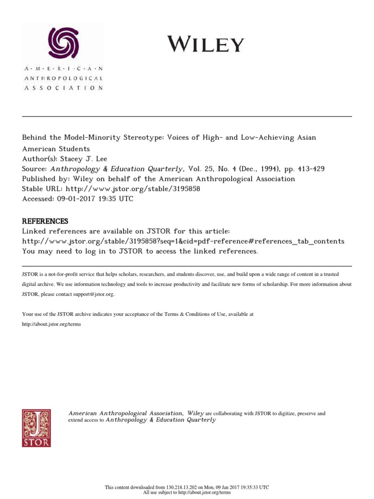 Lee - Behind The Model Minority | PDF | Stereotypes | Minority Group