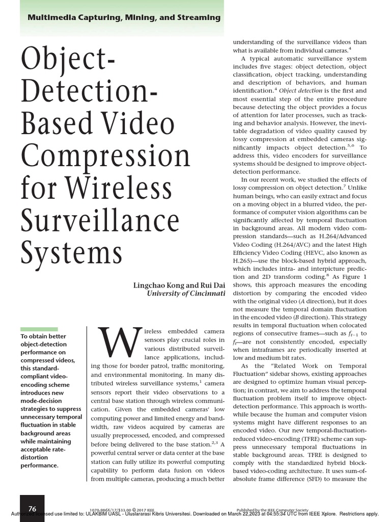 03 Object-Detection-Based - Video - Compression - For - Wireless - Surveillance - Systems | PDF ...