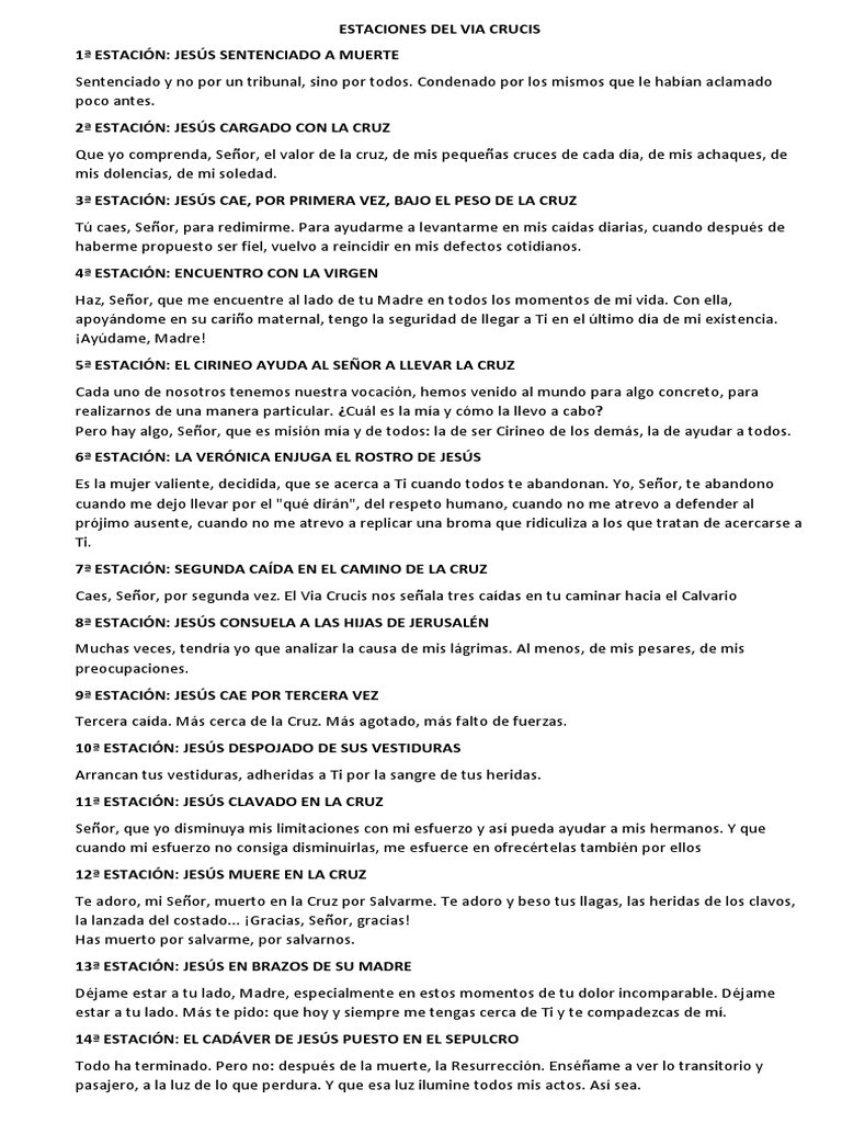 Estaciones Del Via Crucis | PDF