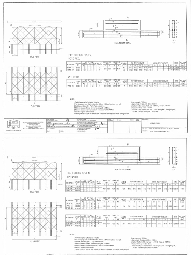 Beam and Plinth Detail For Fire Fighting Tank & Air Conditioning System ...