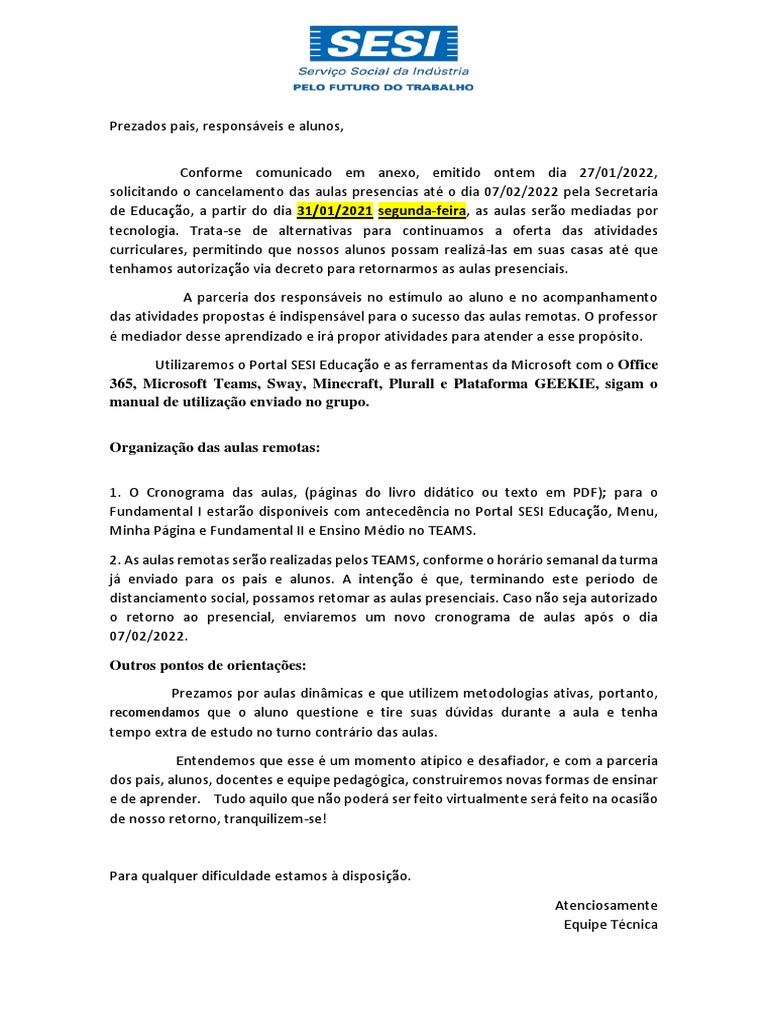 365, Microsoft Teams, Sway, Minecraft, Plurall e Plataforma GEEKIE ...