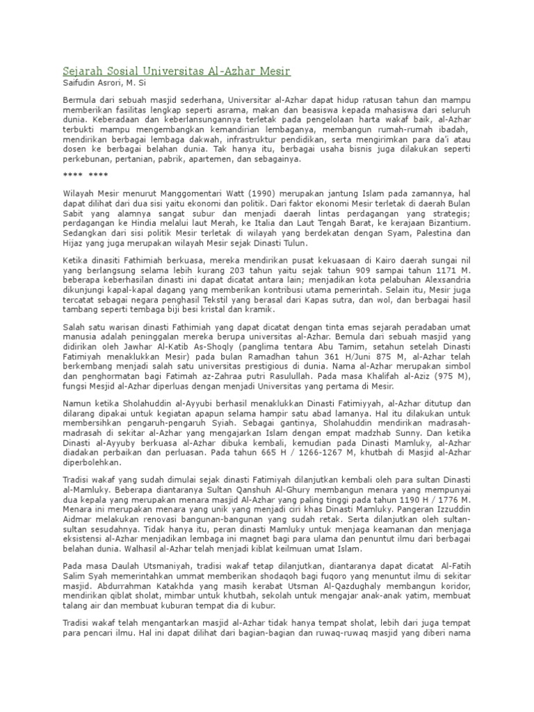 SEJARAH AL-AZHAR | PDF