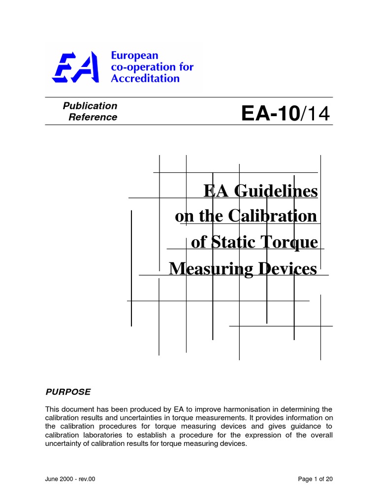 EA-10-14-rev00, Torque | PDF | Calibration | Uncertainty