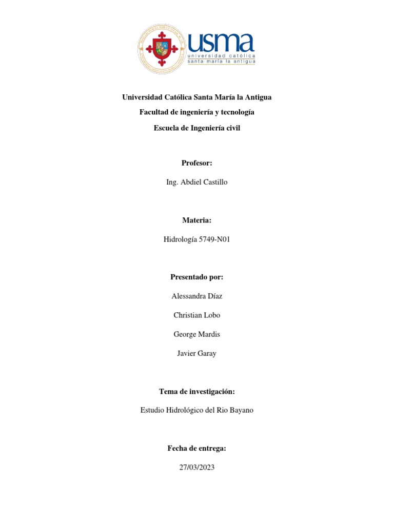 Estudio Hidrológico Cuenca Bayano (Ref. ACP) | PDF | Precipitación | Clima