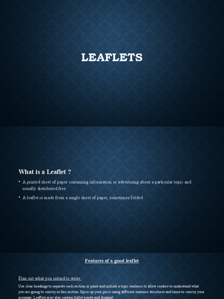 Leaflets | PDF | Essays | Sentence (Linguistics)