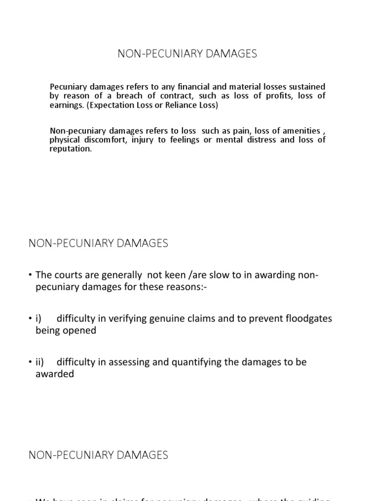 Non-Pecuniary Damages | PDF | Damages | Private Law