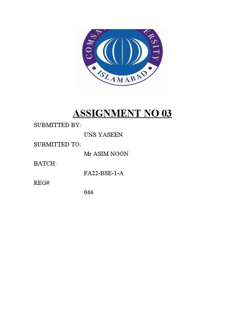 Lab Assignment No.03 | PDF | Programming | Computer Program