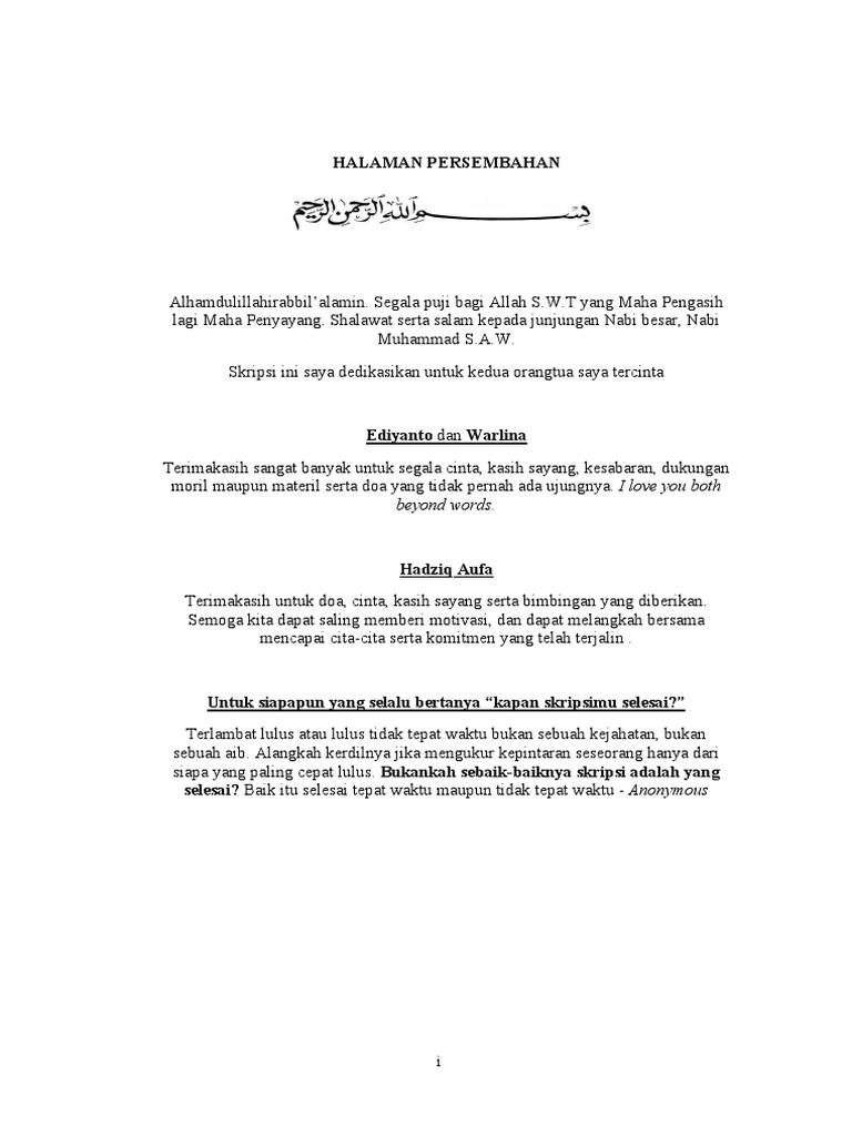 Halaman Persembahan: Beyond Words | PDF