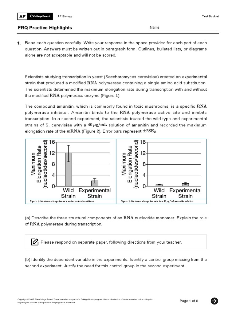 AP Bio Unit 4 FRQ | PDF | Mitochondrion | Enzyme