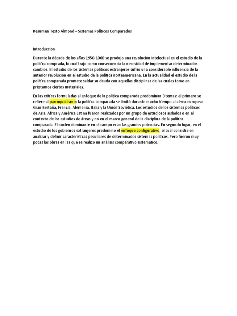 Resumen Texto Almond | PDF