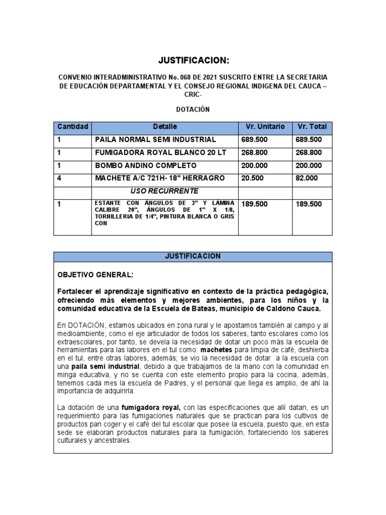Anexo 4 - Formato de Justificación | PDF | Aprendizaje
