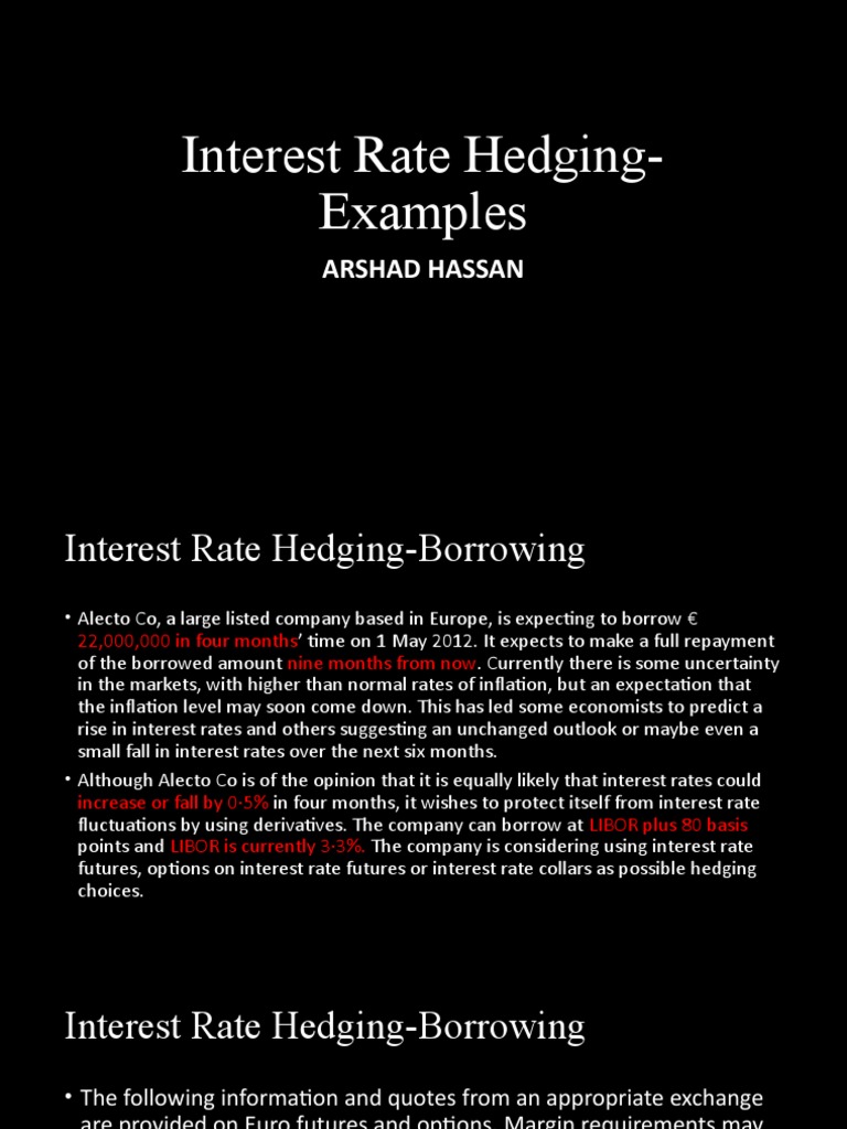 Interest Rate Hedging-Examples: Arshad Hassan | PDF | Futures Contract ...