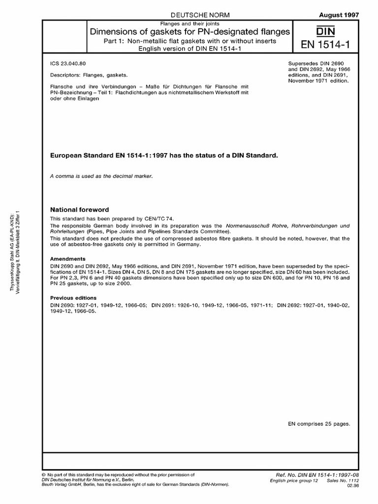 Din en 1514-1 (1997.08) e | PDF