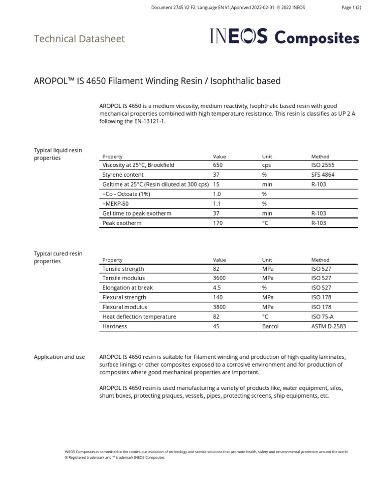 TDS Aropol Is 4650 | PDF | Composite Material | Building Engineering