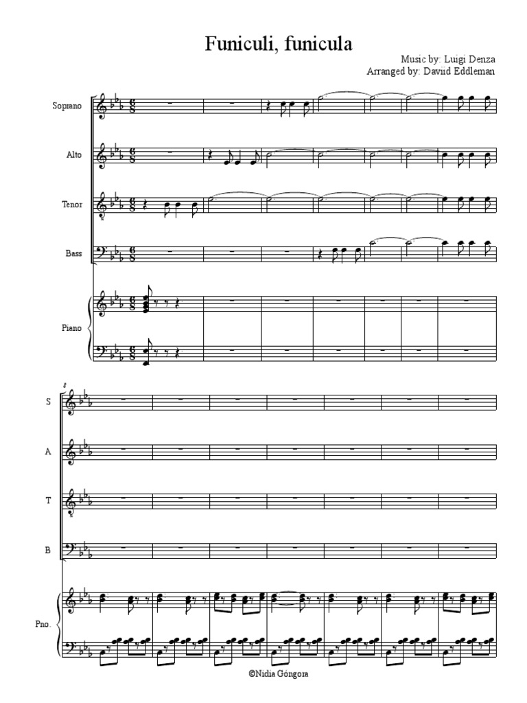 Funiculi, Funicula: Music By: Luigi Denza Arranged By: Daviid Eddleman ...