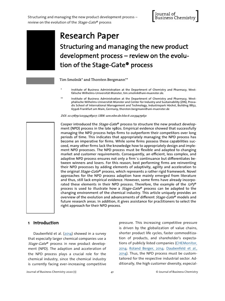 Structuring and Managing The New Product Development Process (Stage ...