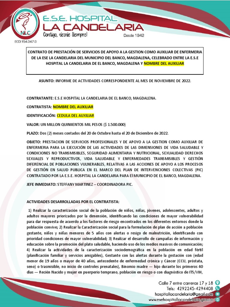 Modelo Informe de Gestion | PDF | Vacunación | Sarampión