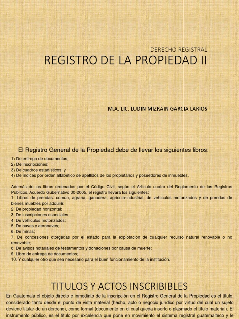 GARCIA LARIOS, Ludin Registro de La Propiedad | PDF | Propiedad ...