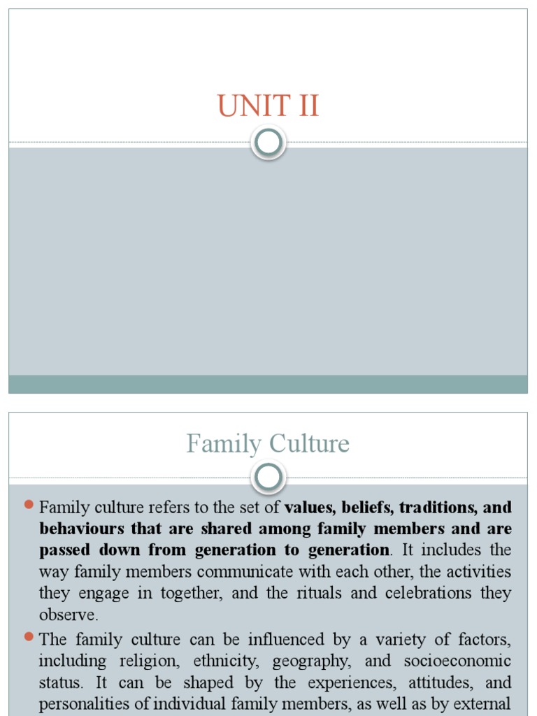 FBM Unit 2 (Part 1) | PDF | Organizational Culture | Family