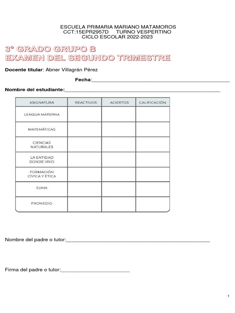 Examen Trim2 | PDF | Alimentos | Residuos