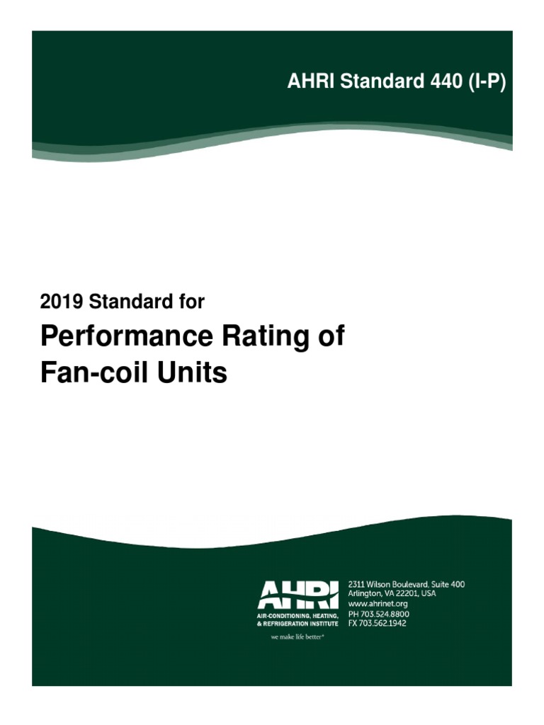 AHRI Standard 440 I-P 2019 | PDF | Electric Motor | Electrical Engineering