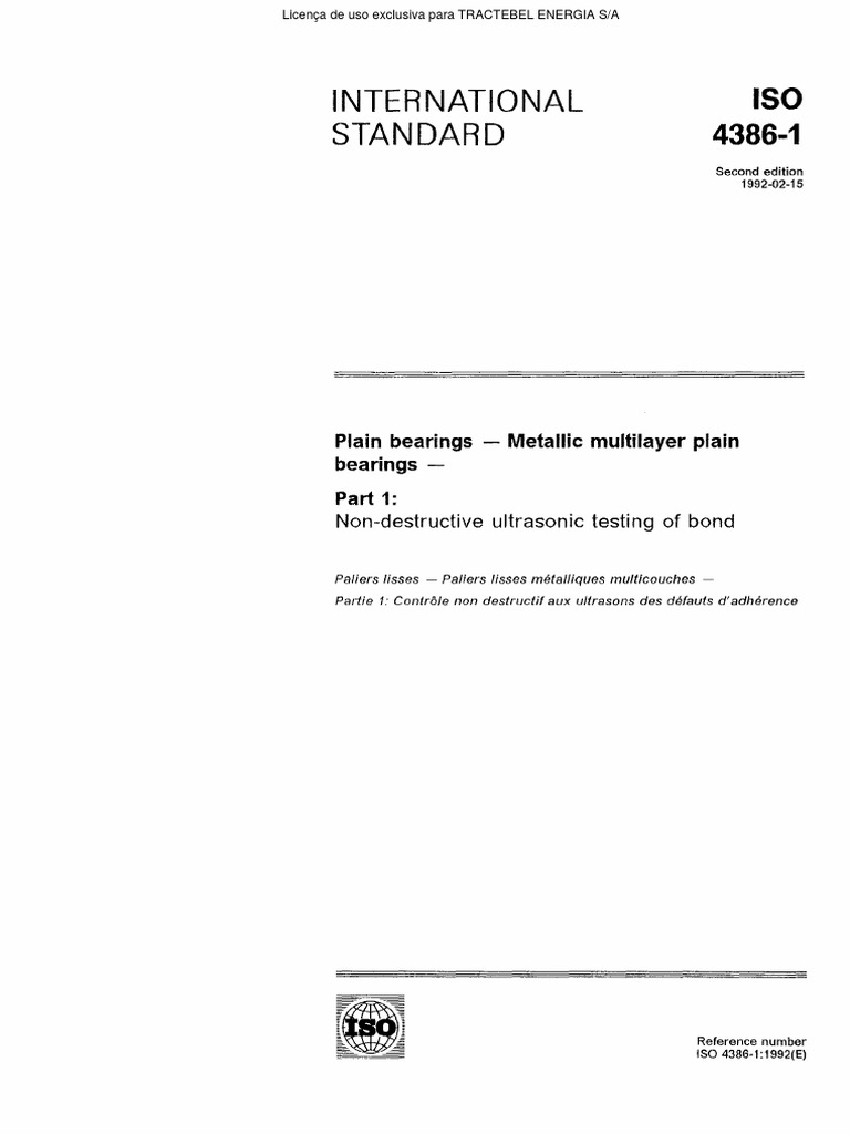 ISO - 4386-1-1992 Plain Bearings - Metallic Multilayer Plain Bearings ...