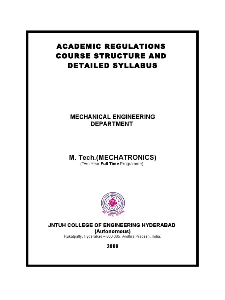 M. - Tech - Mechatronics With CITD | PDF | Microelectromechanical ...