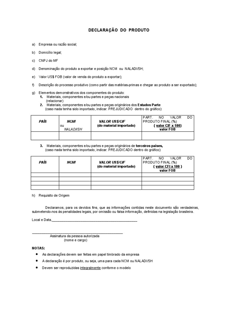 Modelo de Declaracao Do Produtor (25157) | PDF