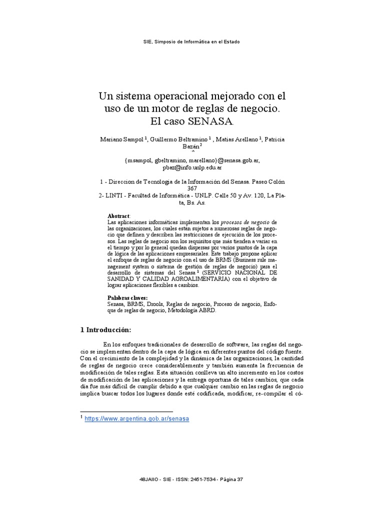 SENASA | PDF | Java (lenguaje de programación) | Software de la aplicacion