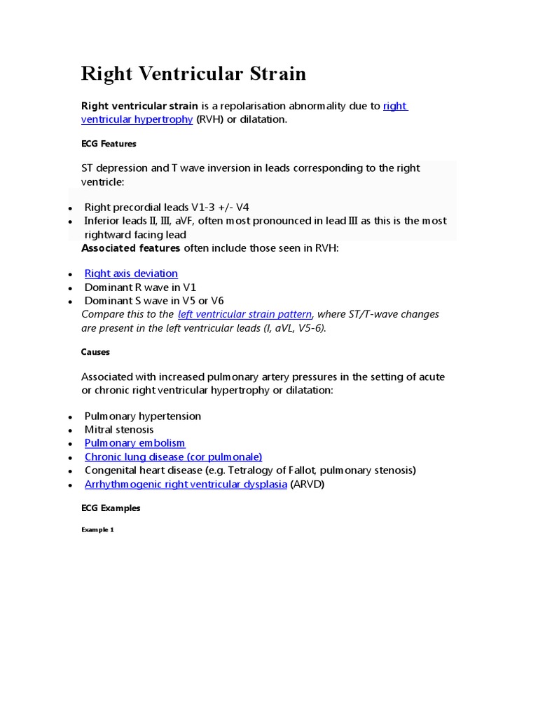 Right Ventricular Strain | PDF | Electrocardiography | Medical Specialties